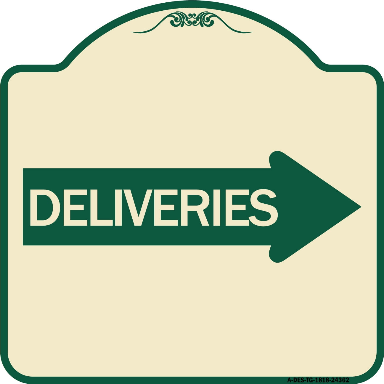 SignMission Designer Series Sign - Deliveries (With Right Arrow) | Tan ...