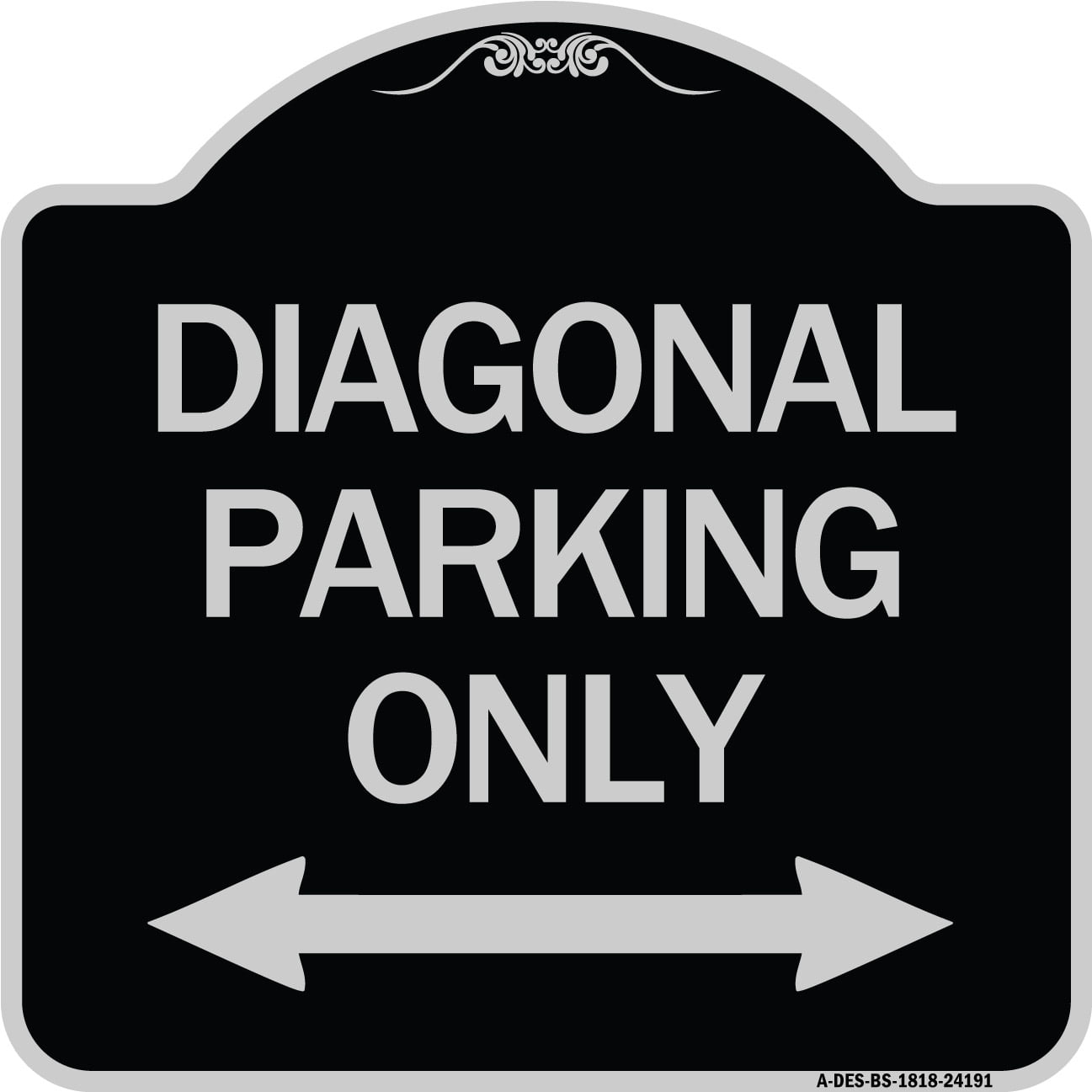 SignMission Designer Series Sign - Diagonal Parking Only with ...