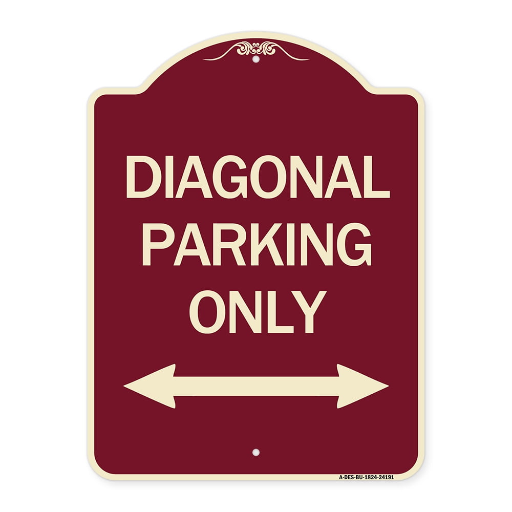 SignMission Designer Series Sign - Diagonal Parking Only with ...
