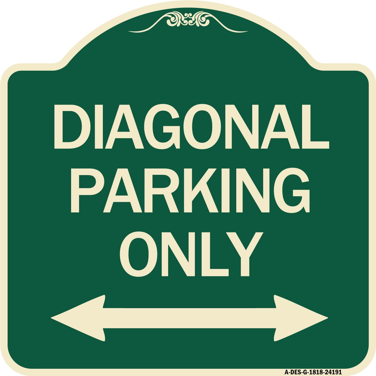 SignMission Designer Series Sign - Diagonal Parking Only with ...