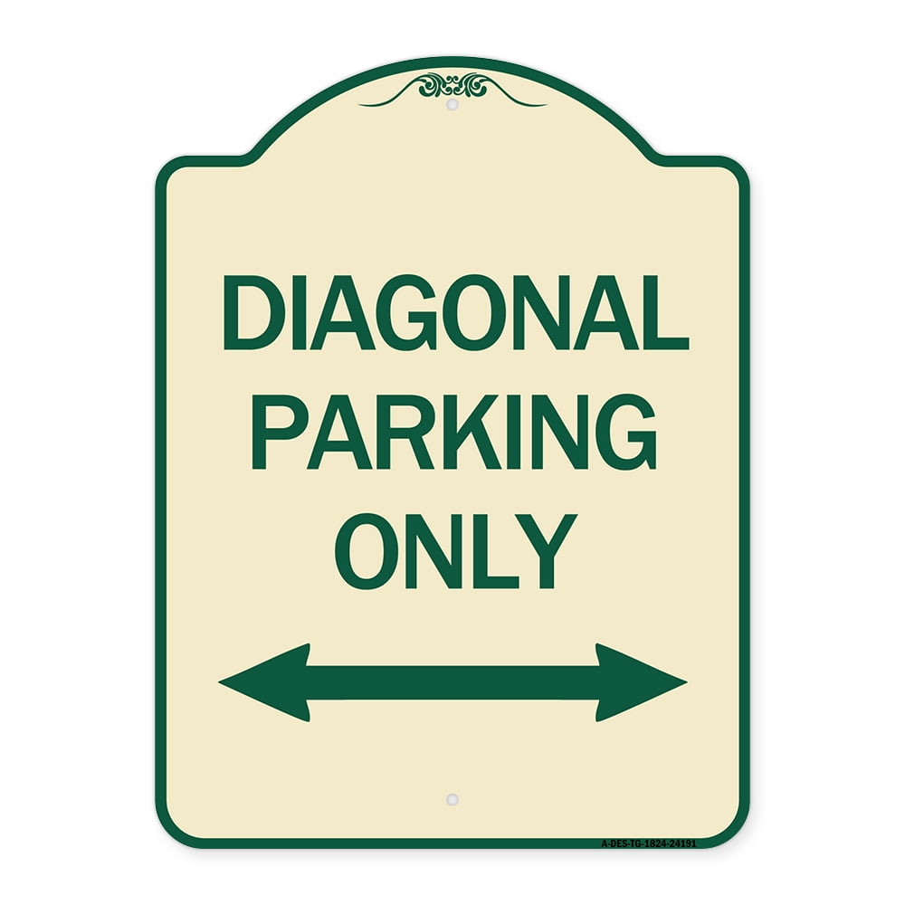SignMission Designer Series Sign - Diagonal Parking Only with ...
