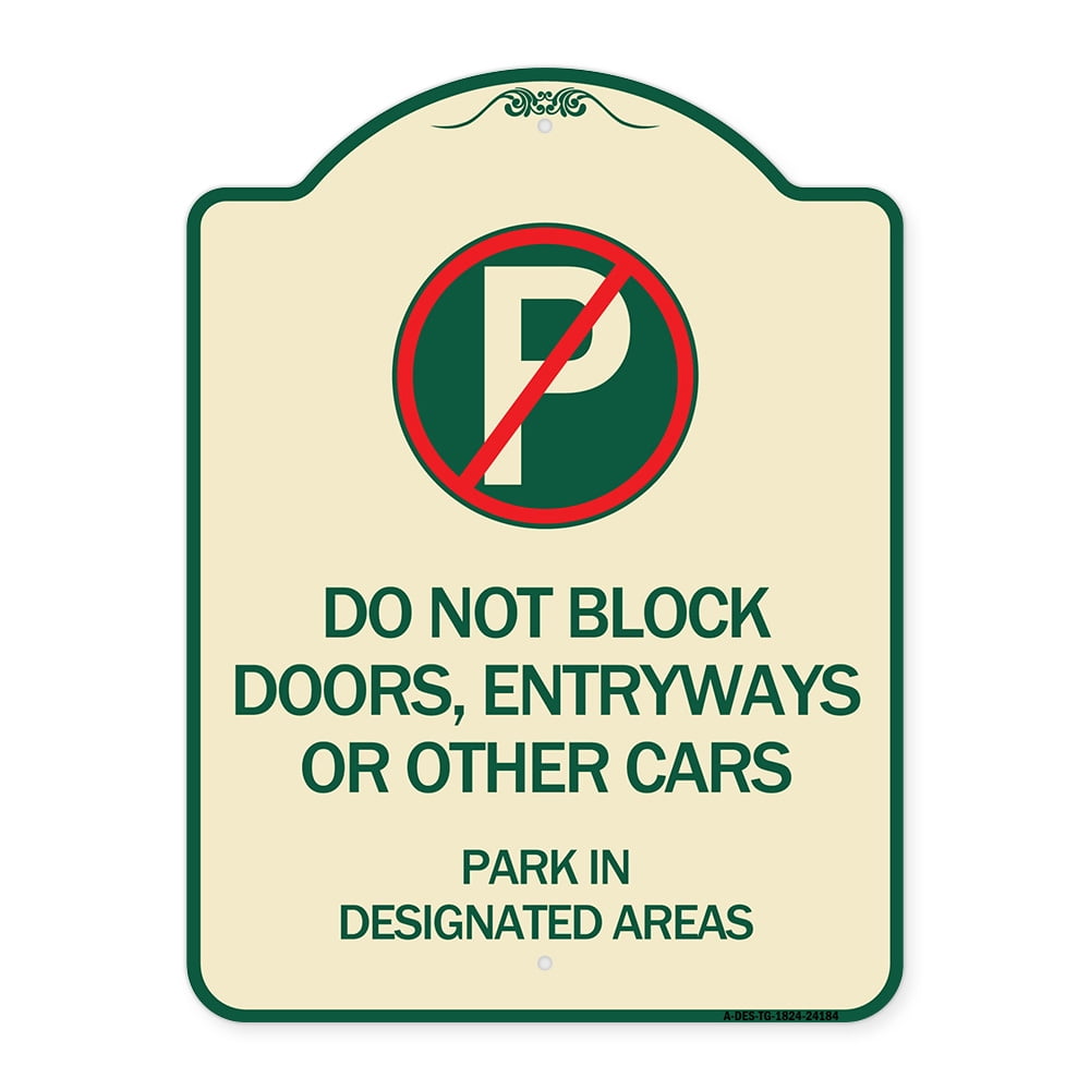 SignMission Designer Series Sign - Do Not Block Doors Enter Ways or ...
