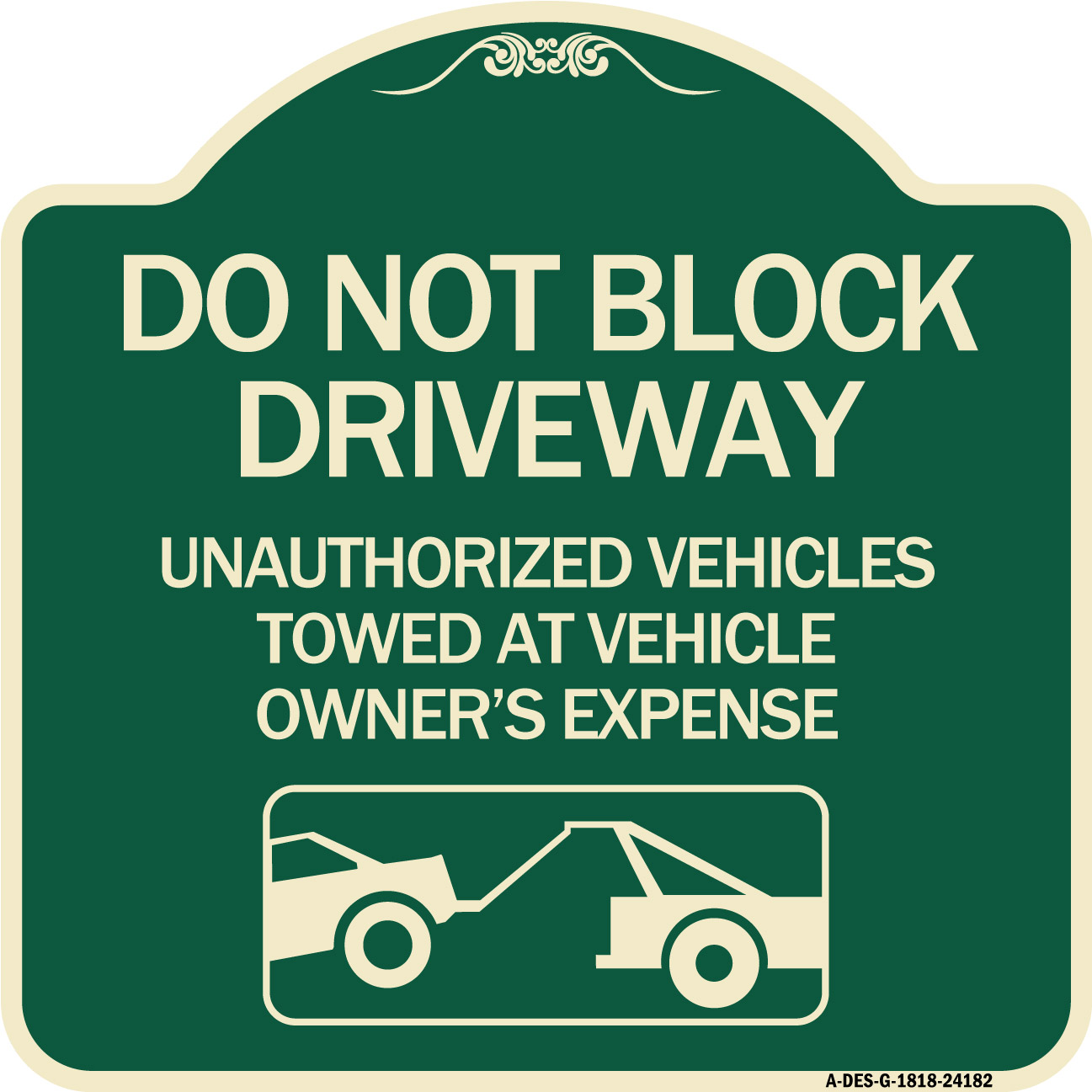SignMission Designer Series Sign - Do Not Block Driveway (With Graphic ...