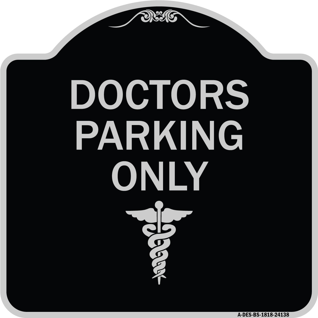 SignMission Designer Series Sign - Doctor Parking Only | Black & Silver ...