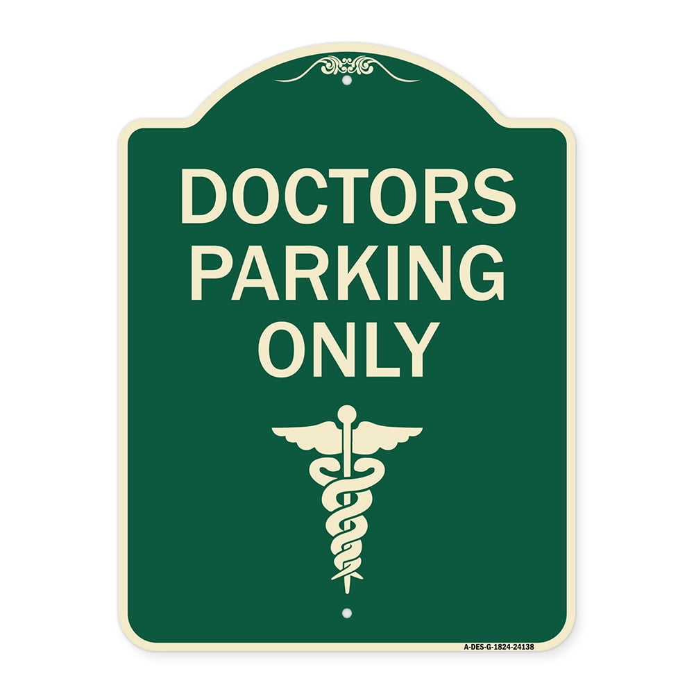 SignMission Designer Series Sign - Doctor Parking Only | Green & Tan 18 ...