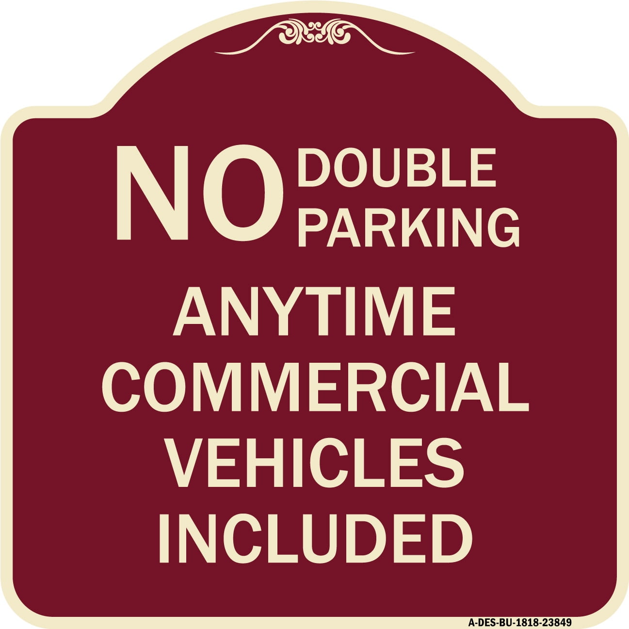 SignMission Designer Series Sign - No Double Parking Anytime Commercial ...