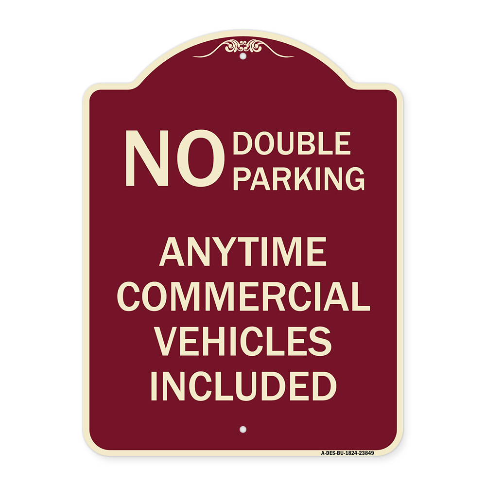 SignMission Designer Series Sign - No Double Parking Anytime Commercial ...