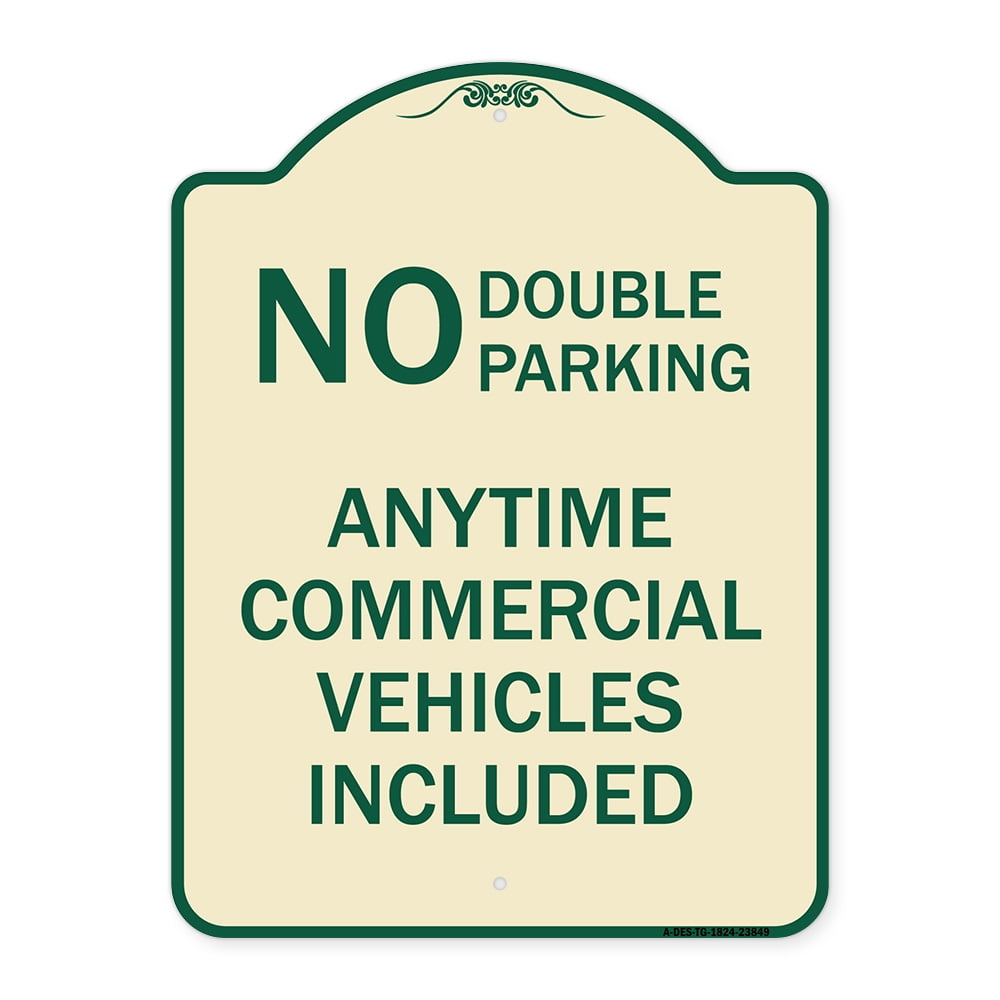 SignMission Designer Series Sign - No Double Parking Anytime Commercial ...