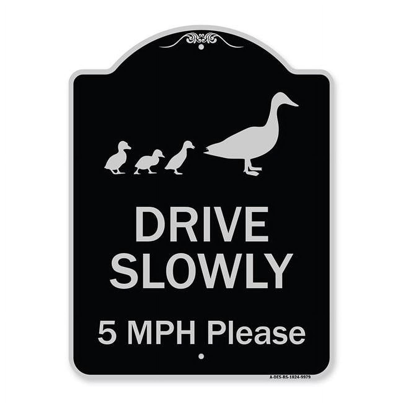 SignMission Designer Series Sign - Drive Slowly 5 Mph Please With Duck ...