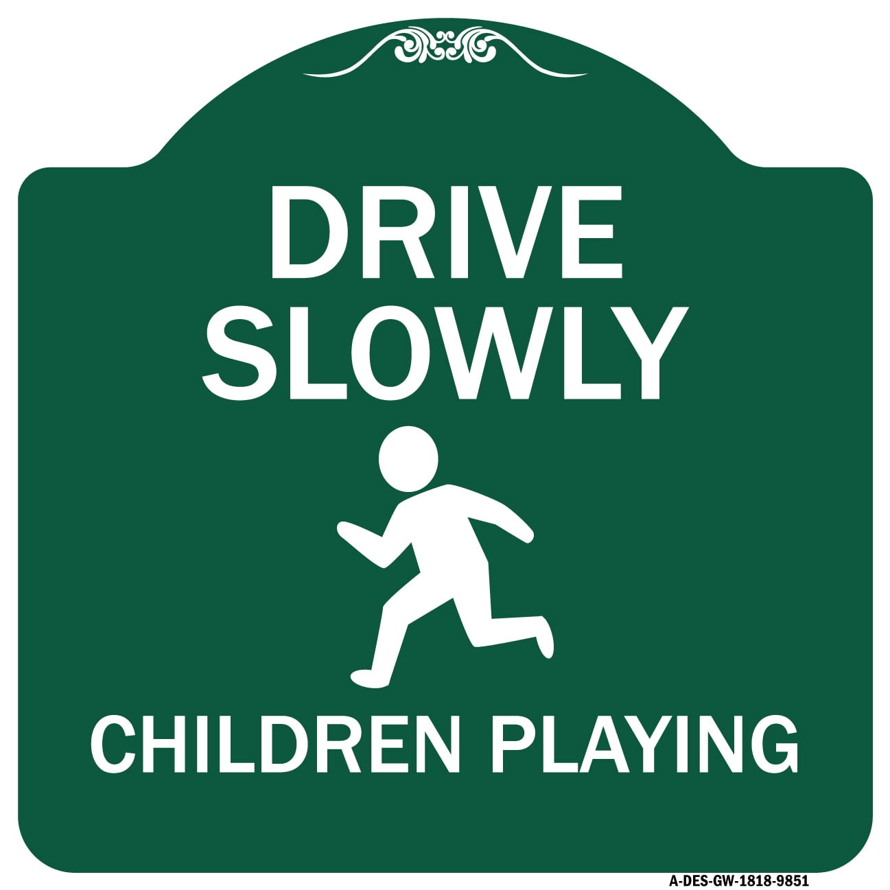 SignMission Designer Series Sign - Drive Slowly Children Playing ...