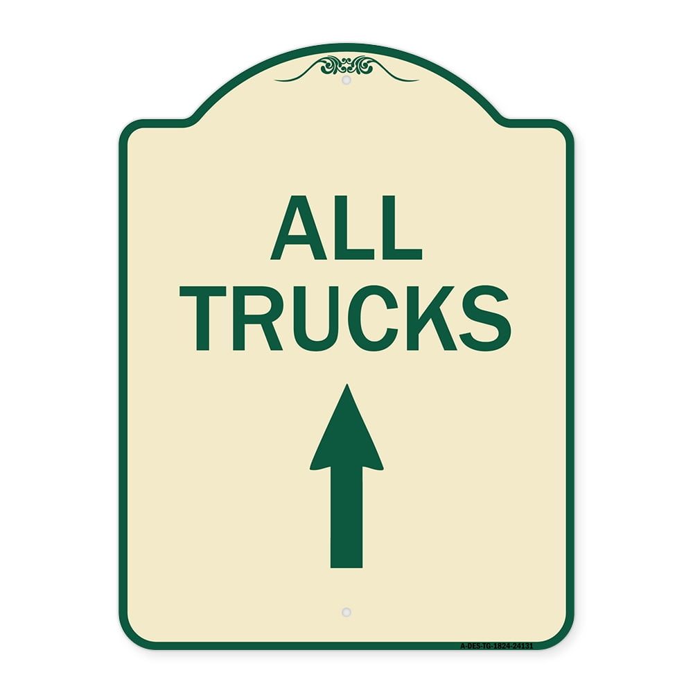 SignMission Designer Series Sign - Driveway Sign All Trucks Move Ahead ...