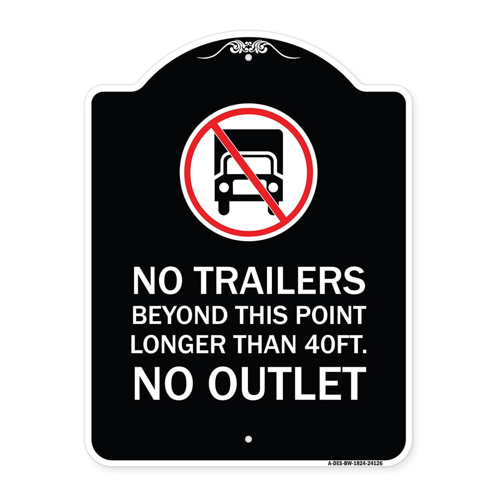 SignMission Designer Series Sign - Driveway Sign No Trailers Beyond ...