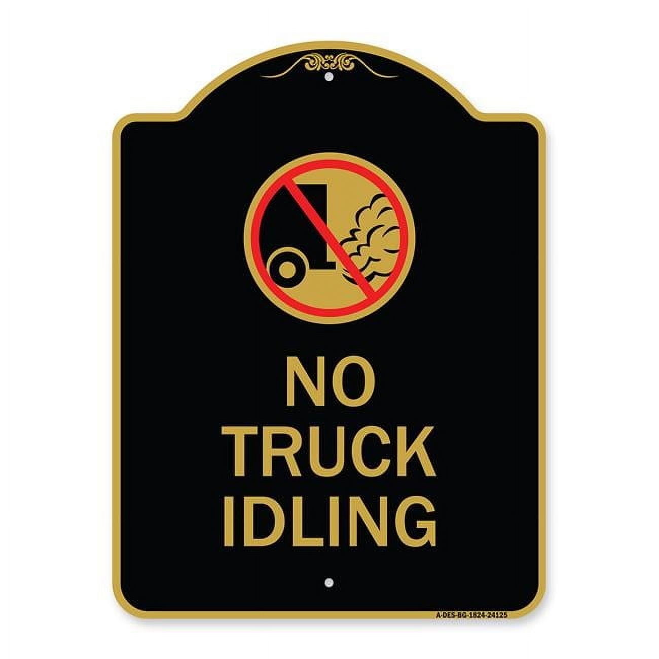 SignMission Designer Series Sign - Driveway Sign No Truck Idling with ...