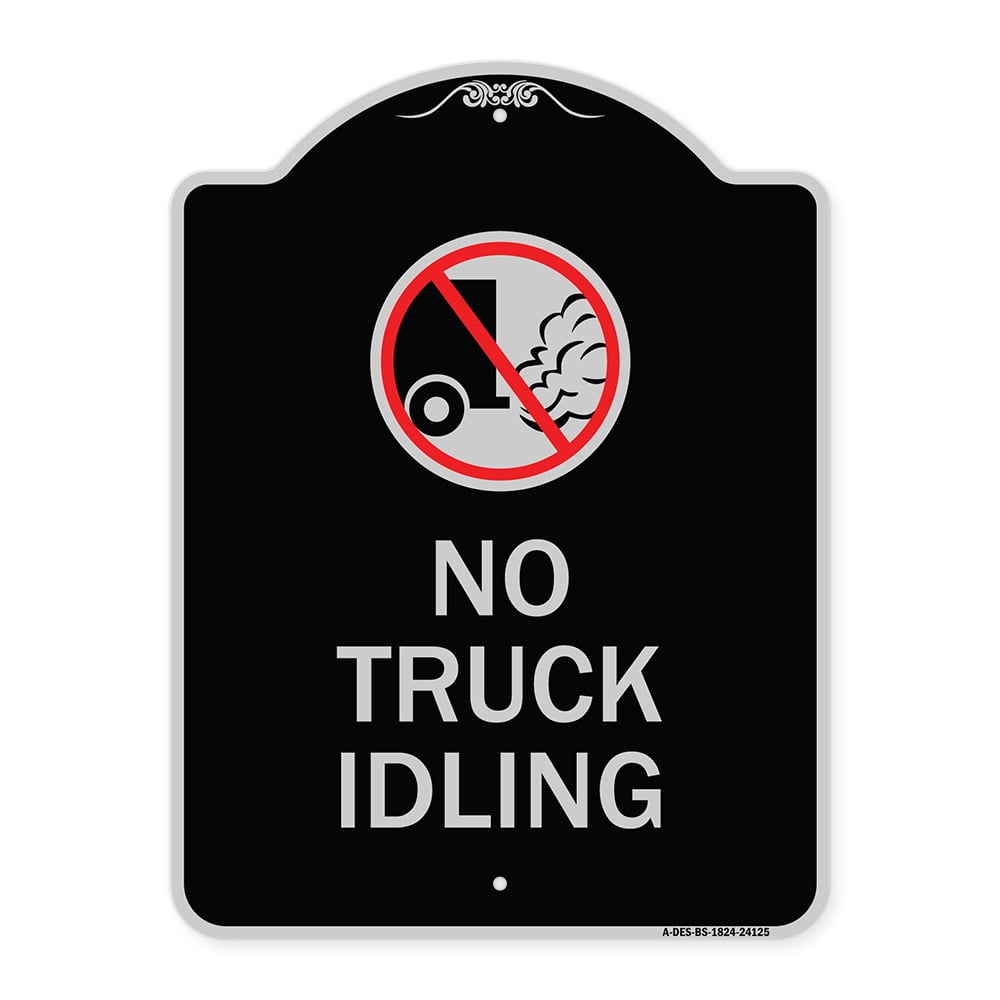 SignMission Designer Series Sign - Driveway Sign No Truck Idling with ...