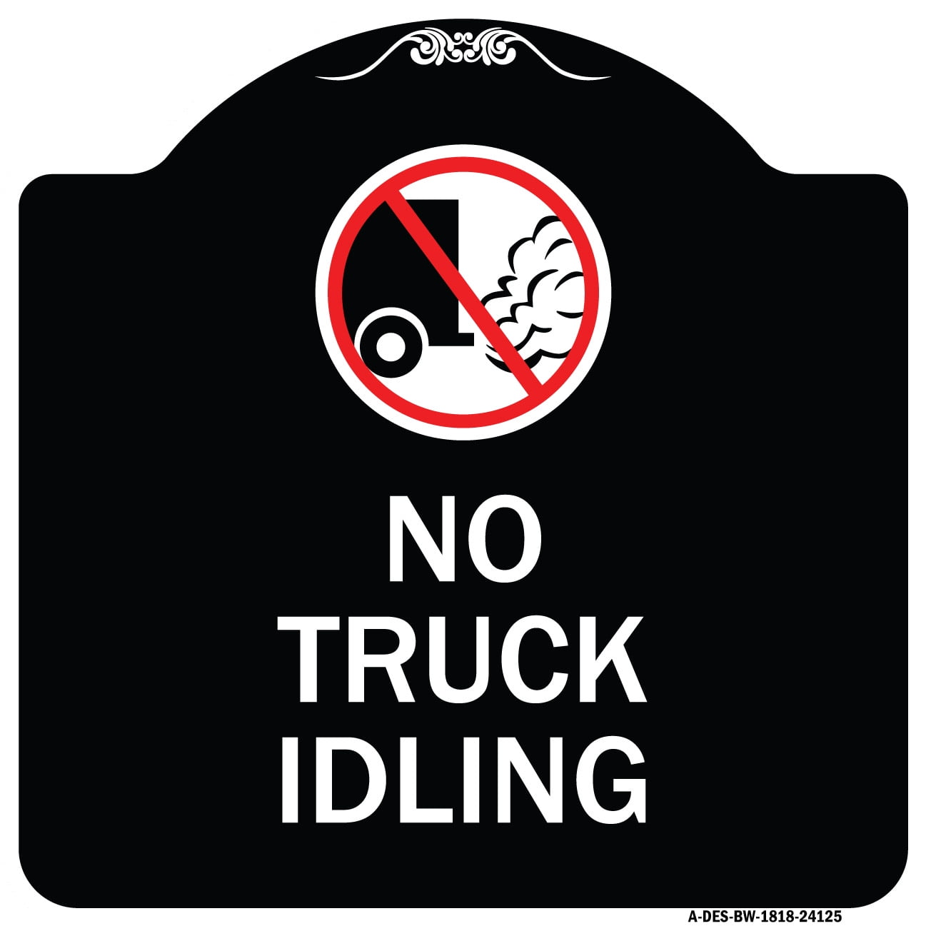 SignMission Designer Series Sign - Driveway Sign No Truck Idling with ...