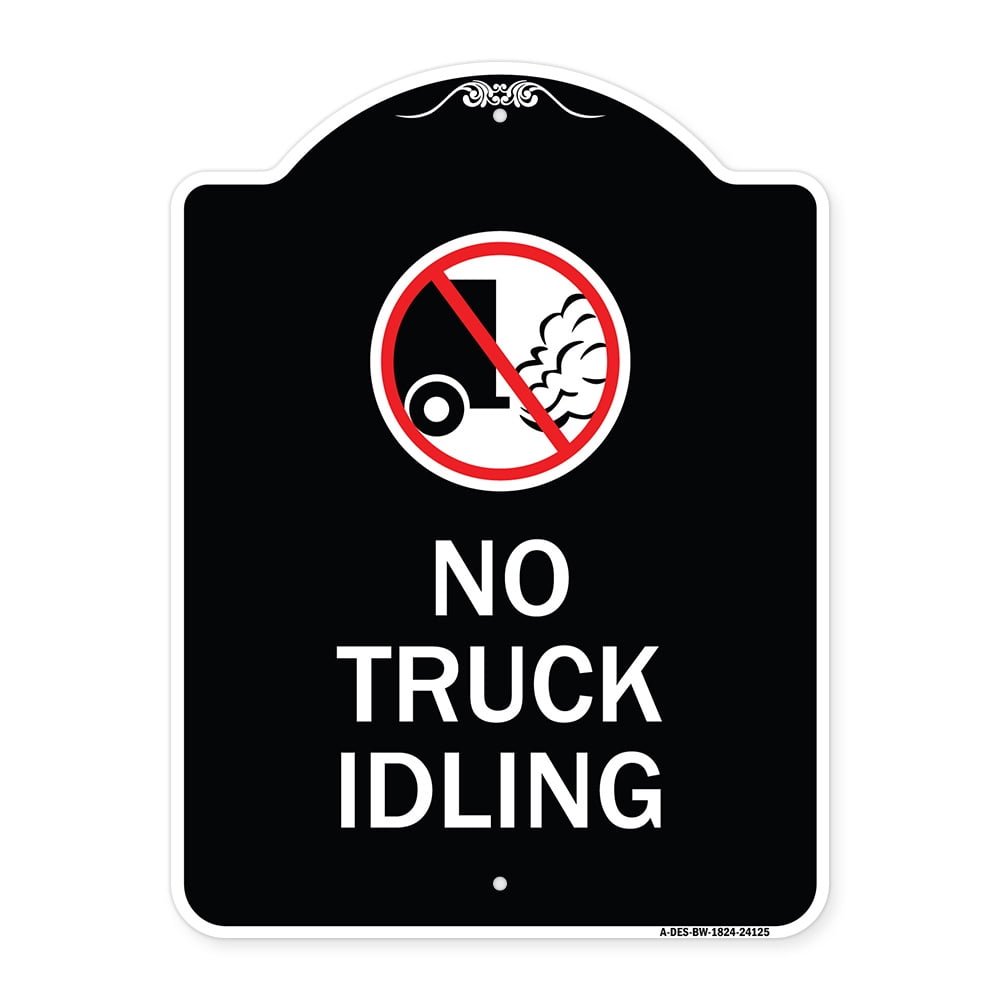 SignMission Designer Series Sign - Driveway Sign No Truck Idling with ...