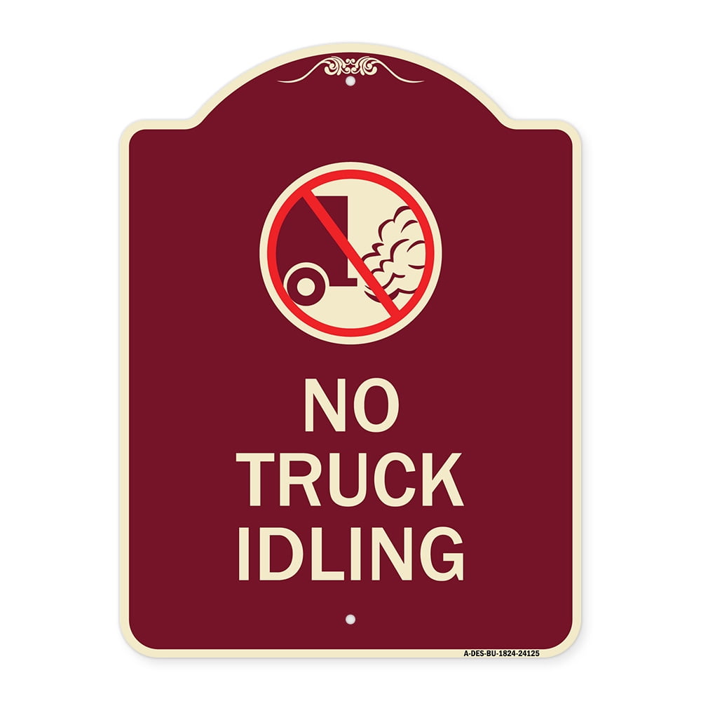 SignMission Designer Series Sign - Driveway Sign No Truck Idling with ...
