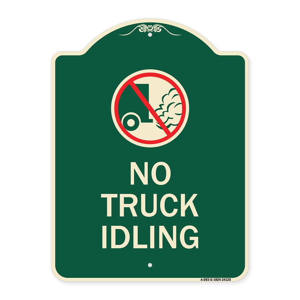 SignMission Designer Series Sign - Driveway Sign No Truck Idling with ...