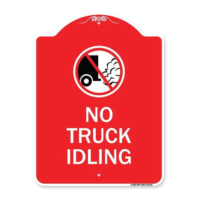SignMission Designer Series Sign - Driveway Sign No Truck Idling with ...
