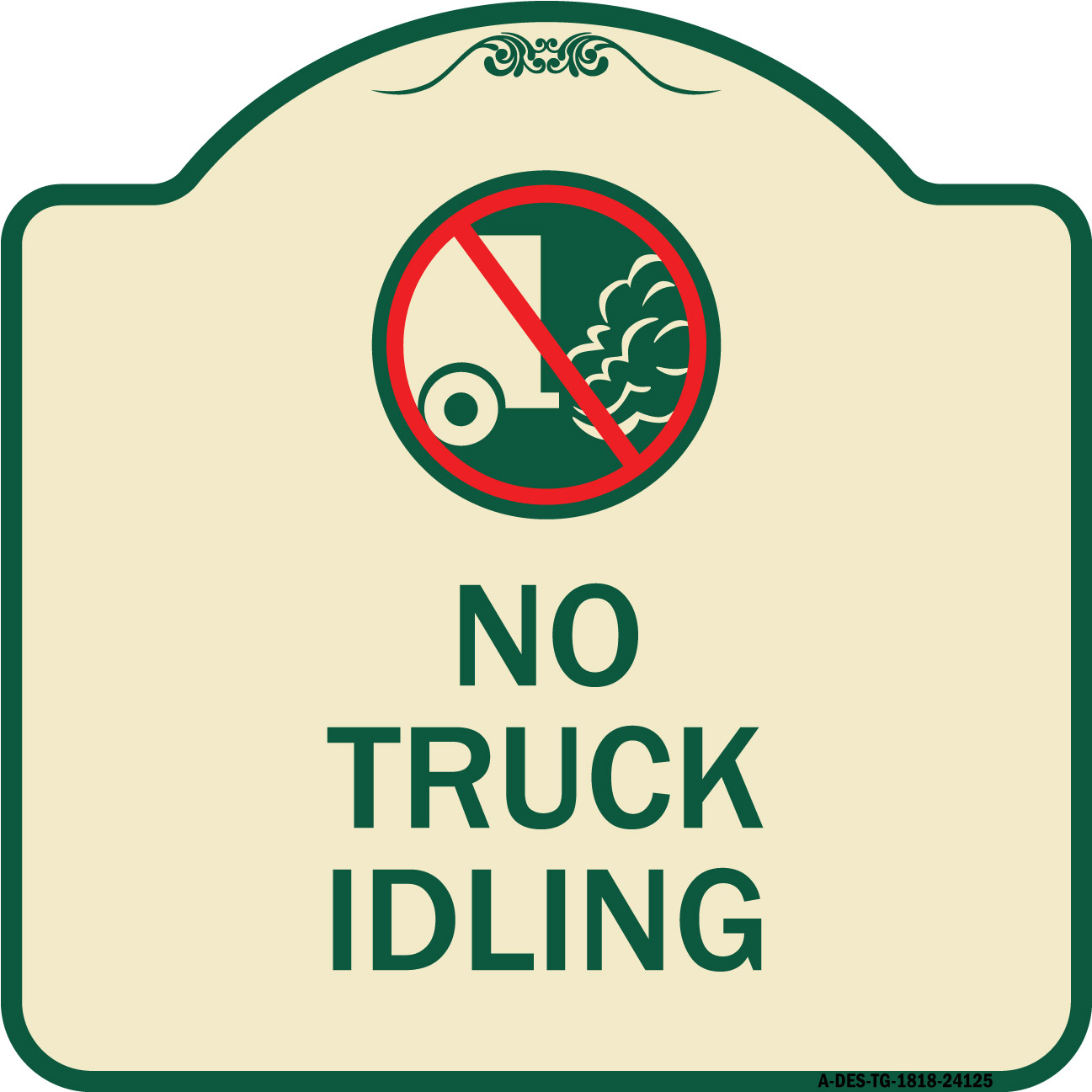 SignMission Designer Series Sign - Driveway Sign No Truck Idling with ...