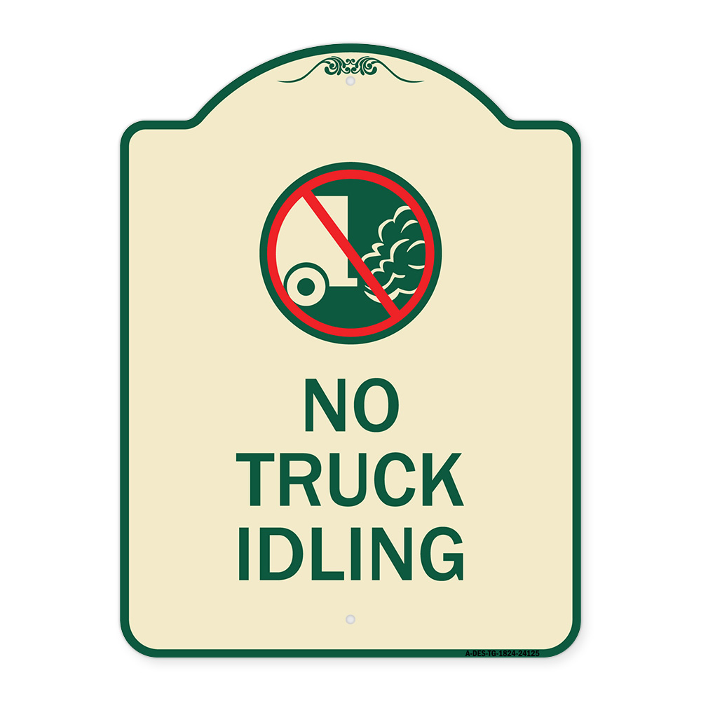 SignMission Designer Series Sign - Driveway Sign No Truck Idling with ...