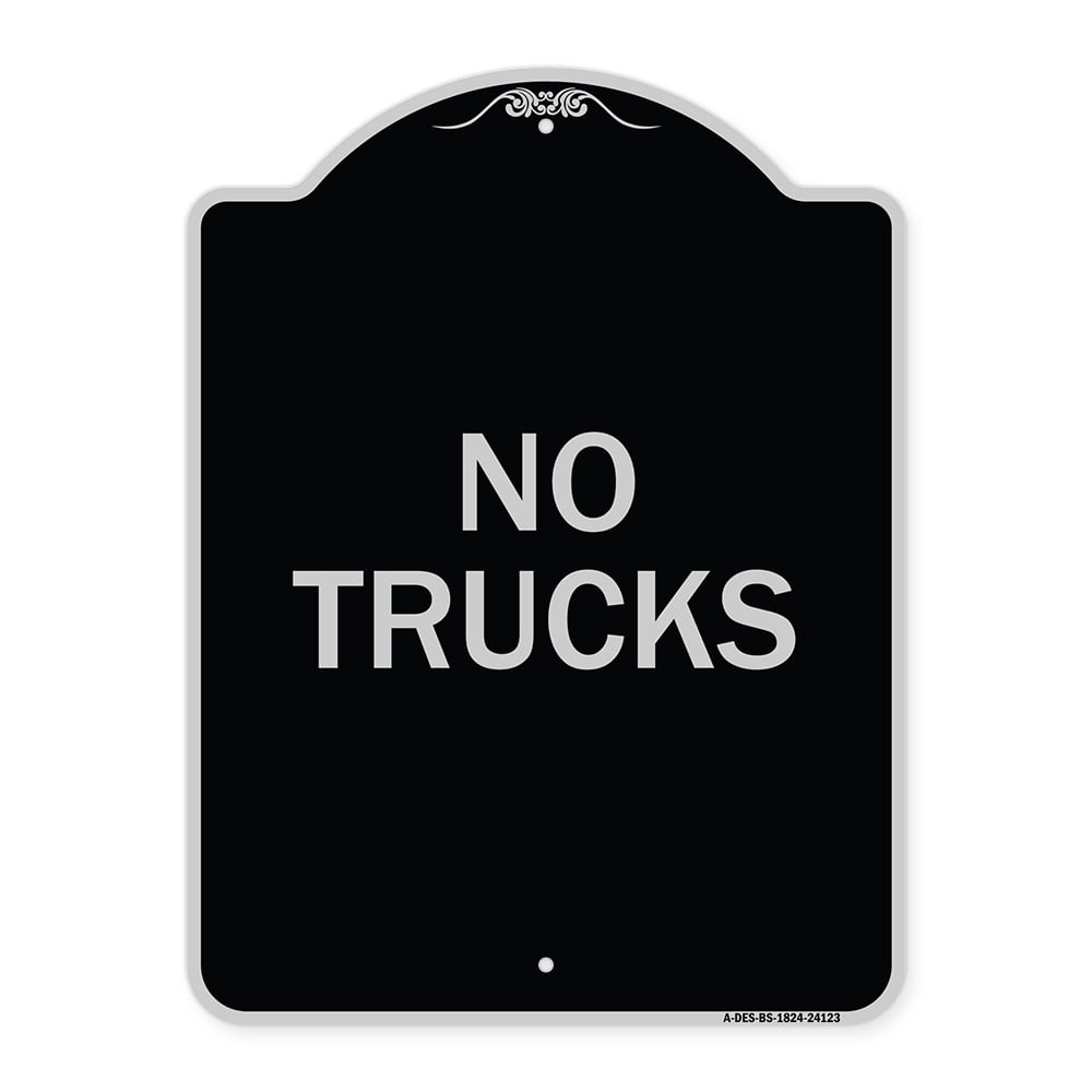SignMission Designer Series Sign - Driveway Sign No Trucks | Black ...
