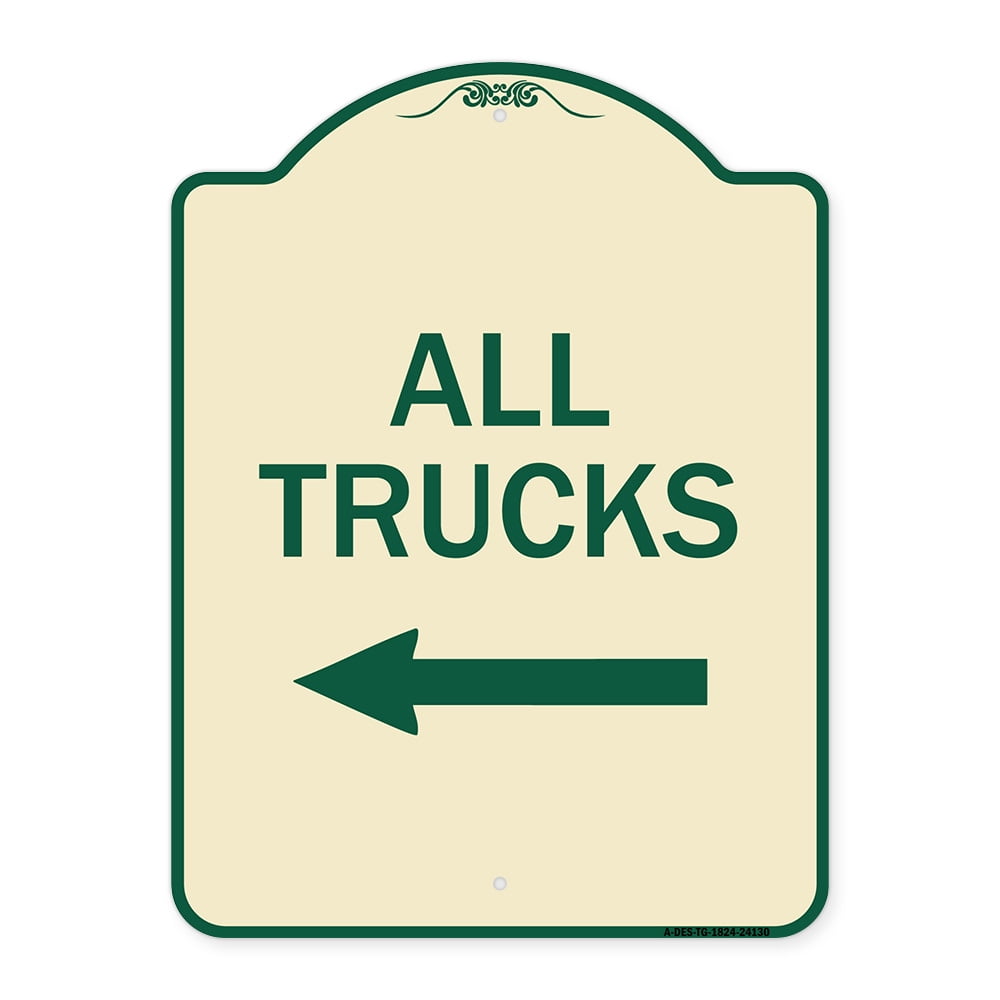 SignMission Designer Series Sign - Driveway Sign All Trucks with Left ...