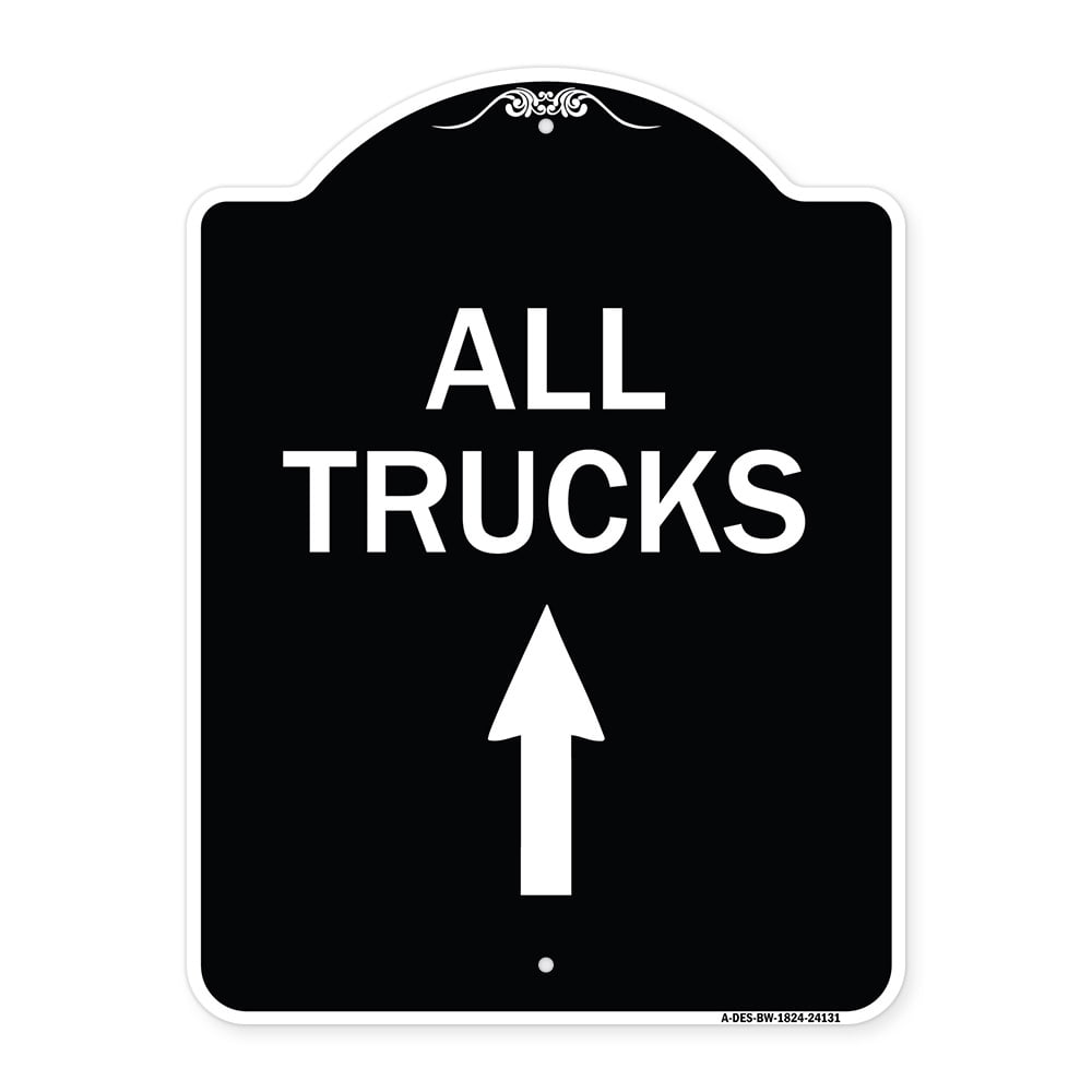 SignMission Designer Series Sign - Driveway Sign All Trucks Move Ahead ...