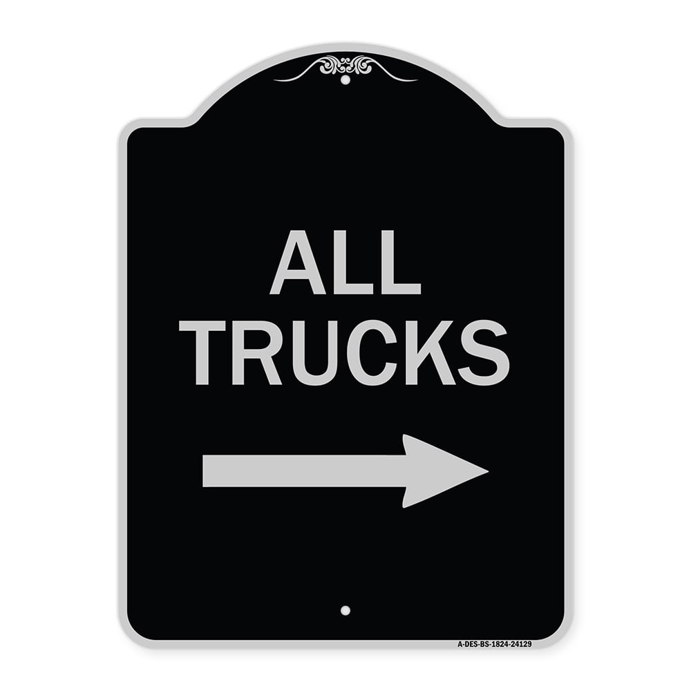 SignMission Designer Series Sign - Driveway Sign All Trucks with Right ...