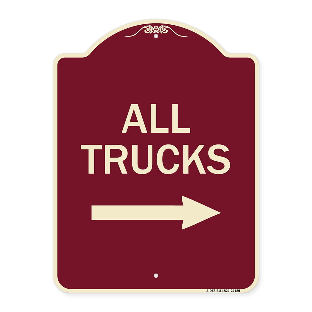 SignMission Designer Series Sign - Driveway Sign All Trucks with Right ...