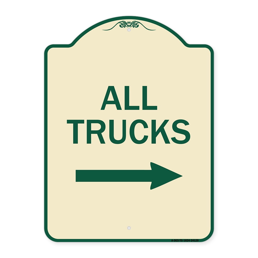 SignMission Designer Series Sign - Driveway Sign All Trucks with Right ...