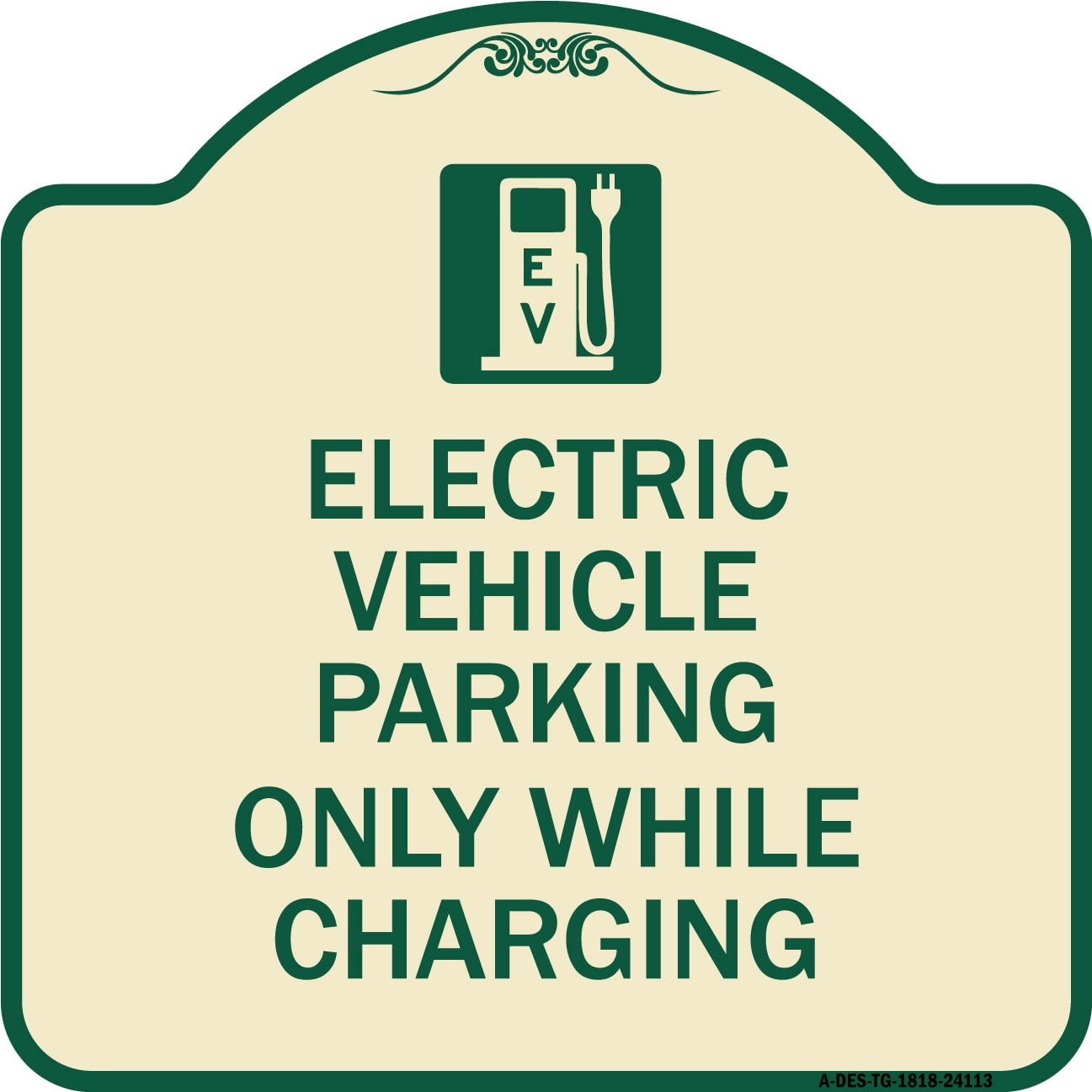 SignMission Designer Series Sign - Electric Vehicle Parking Only While ...