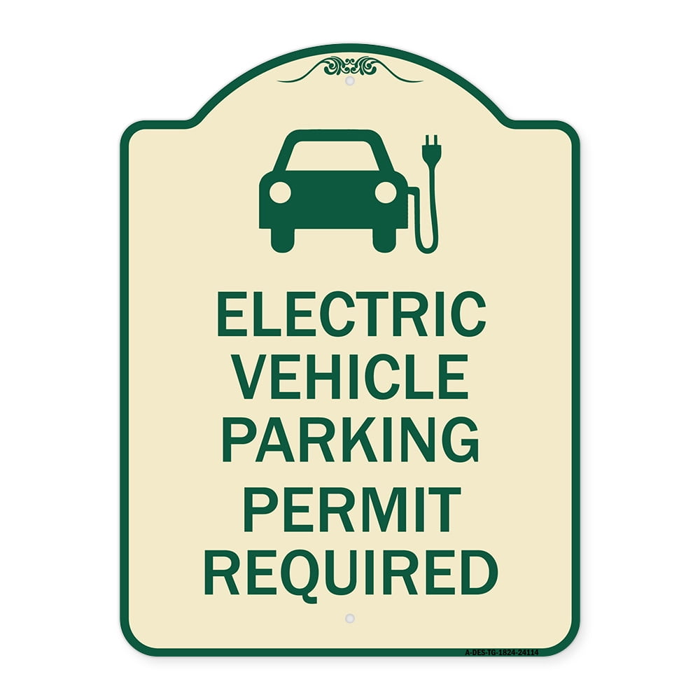 SignMission Designer Series Sign - Electric Vehicle Parking Permit ...