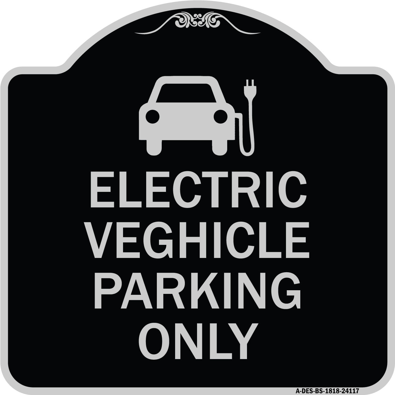 SignMission Designer Series Sign - Electric Vehicle Parking Only (With ...