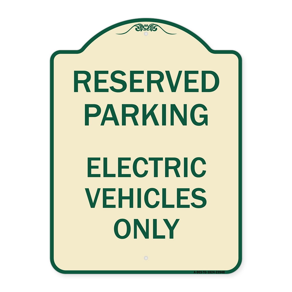 SignMission Designer Series Sign - For Electrical Cars Reserved Parking ...