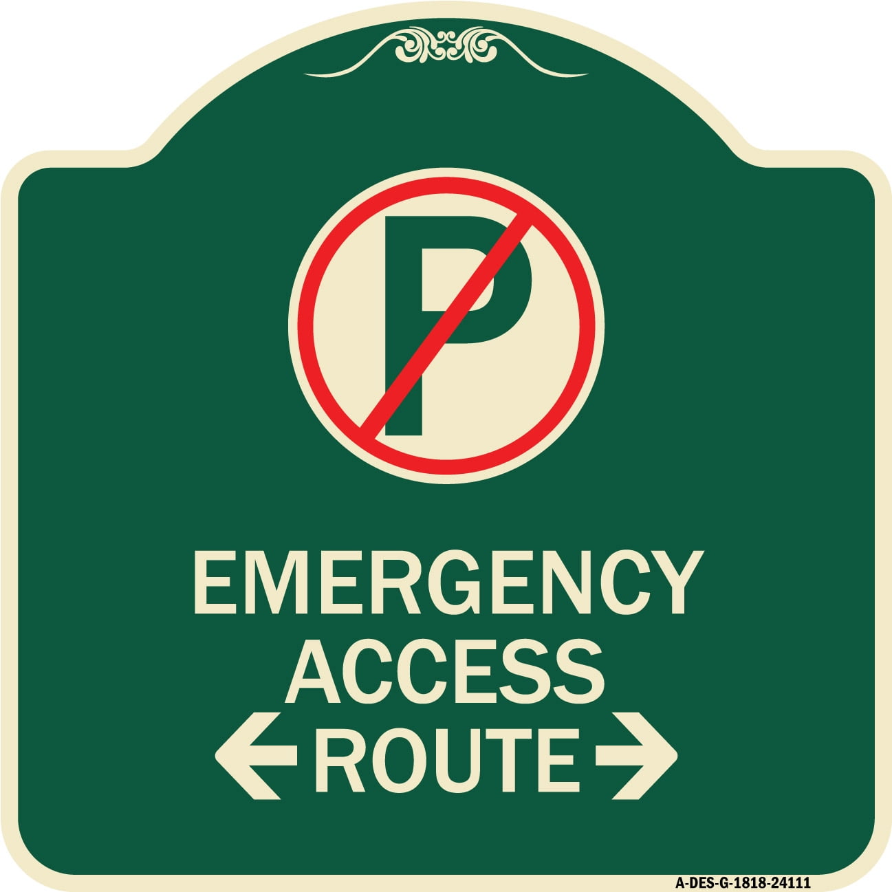 SignMission Designer Series Sign - Emergency Access Route (With ...