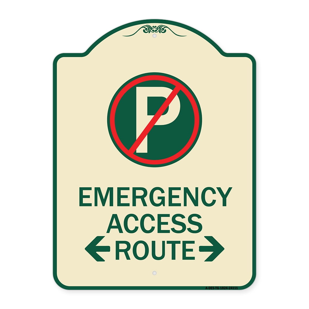 SignMission Designer Series Sign - Emergency Access Route (With ...