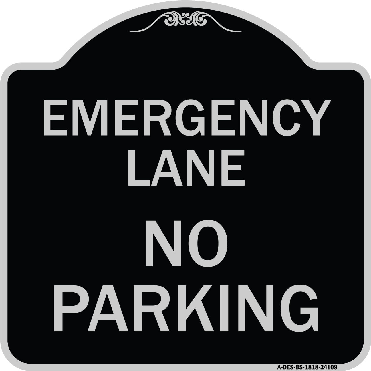 SignMission Designer Series Sign - Emergency Lane No Parking Sign ...