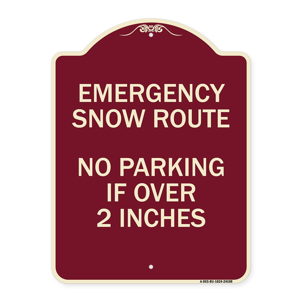 SignMission Designer Series Sign - Emergency Snow Route No Parking ...