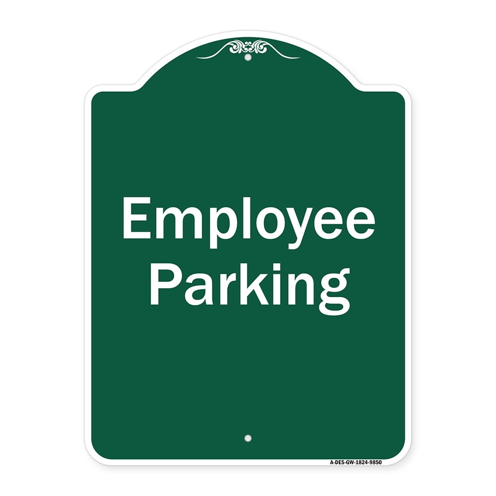 SignMission Designer Series Sign - Employee Parking Sign | Green ...