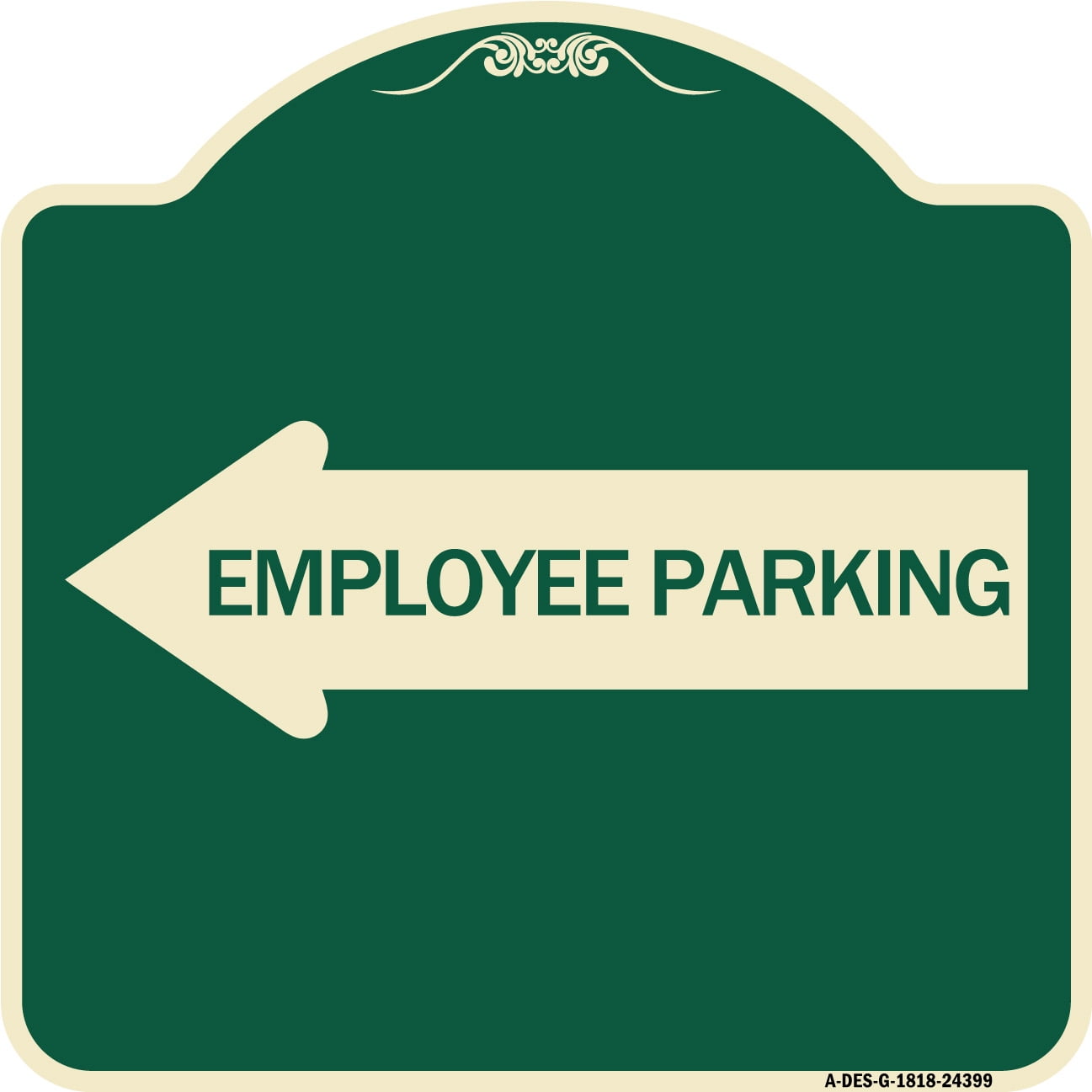 SignMission Designer Series Sign - Employee Parking (With Left Arrow ...