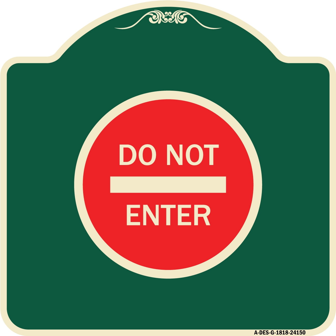 SignMission Designer Series Sign - Do Not Enter | Green & Tan 18" X 18 ...