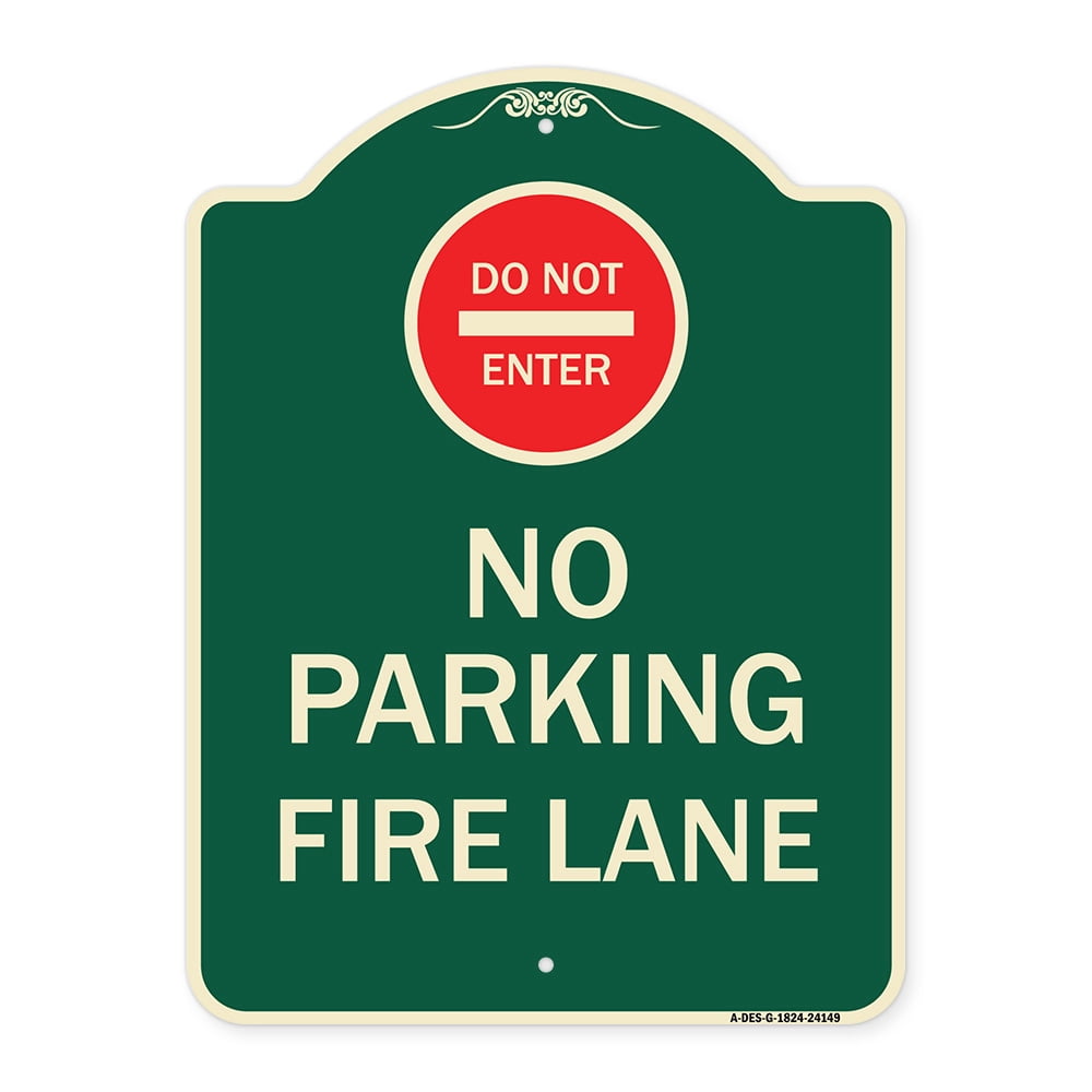 SignMission Designer Series Sign - Do Not Enter No Parking Fire Lane ...