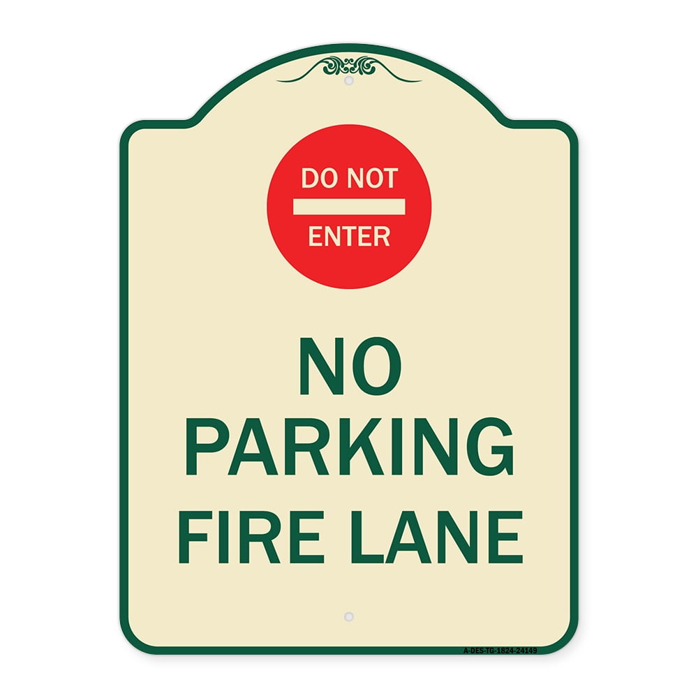 SignMission Designer Series Sign - Do Not Enter No Parking Fire Lane ...