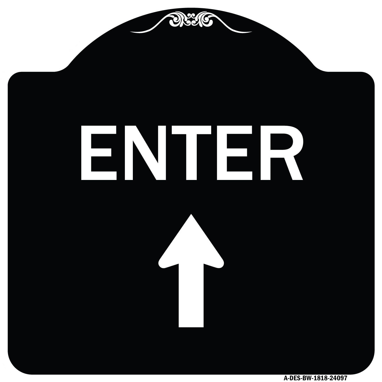 SignMission Designer Series Sign - Enter Sign Enter with Up Arrow ...