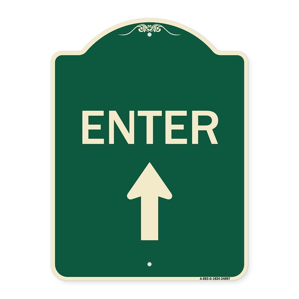 SignMission Designer Series Sign - Enter Sign Enter with Up Arrow ...