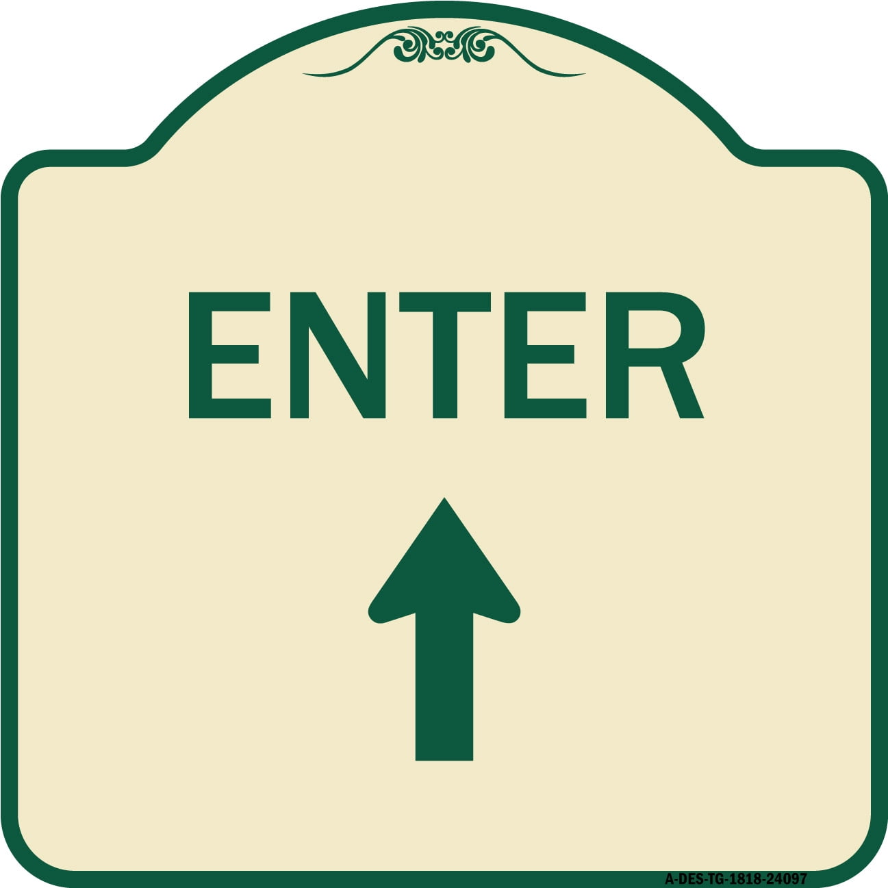 SignMission Designer Series Sign - Enter Sign Enter with Up Arrow | Tan ...