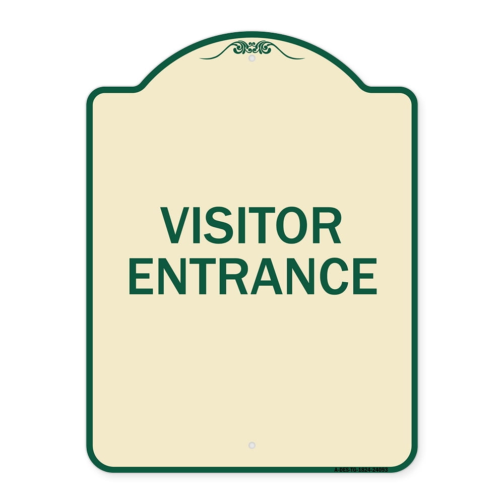 SignMission Designer Series Sign - Entrance Sign Visitor Entrance | Tan ...