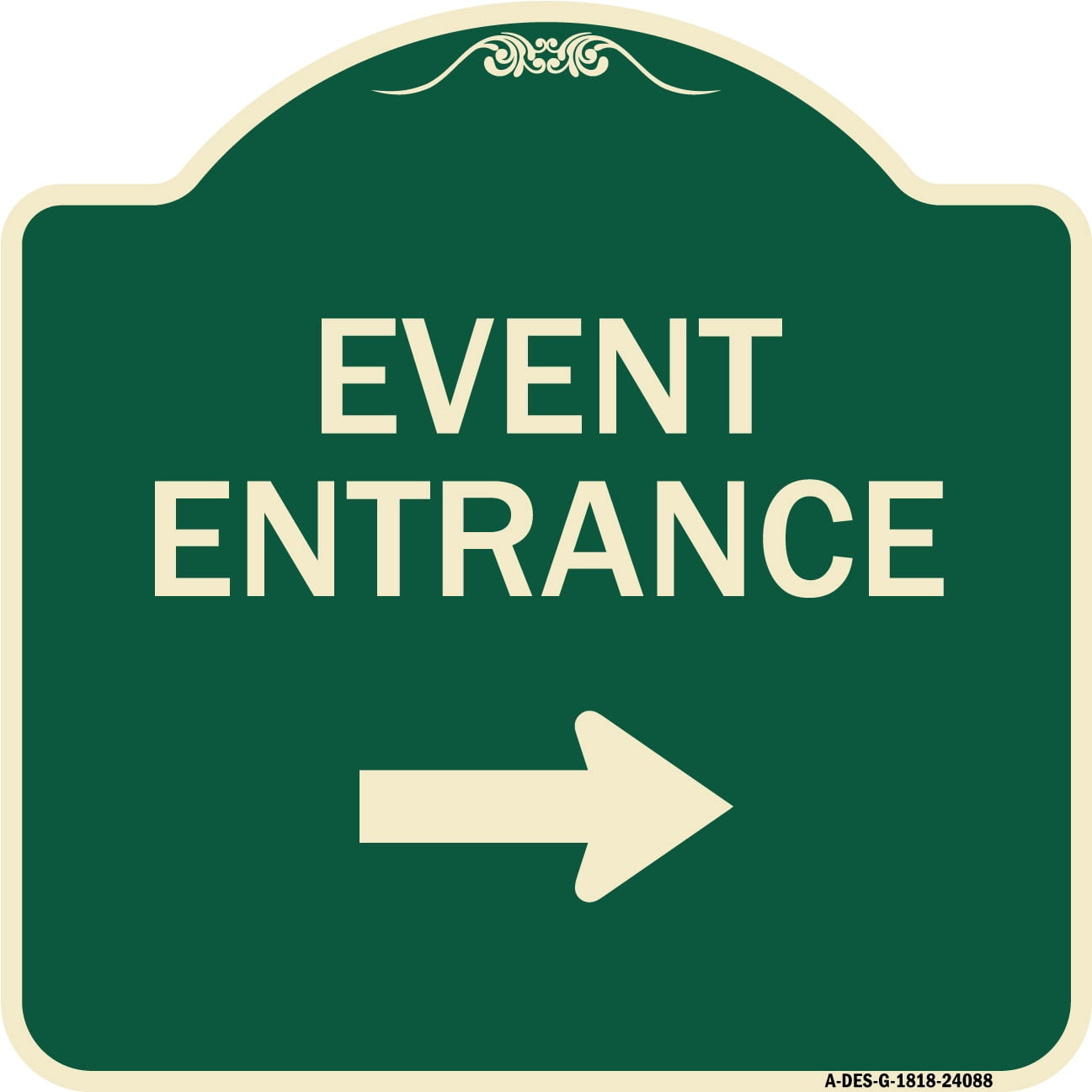 SignMission Designer Series Sign - Event Entrance (With Right Arrow ...
