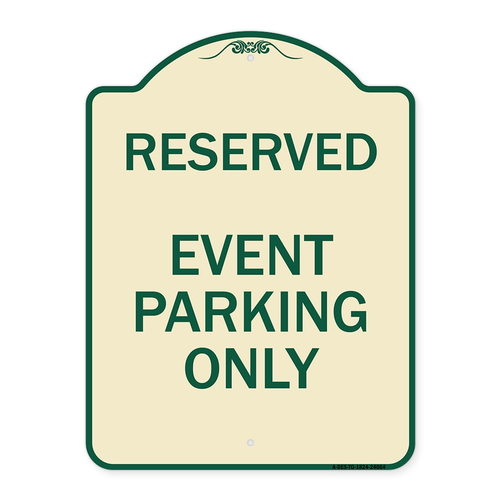 SignMission Designer Series Sign - Event Parking Only | Tan & Green 18 ...